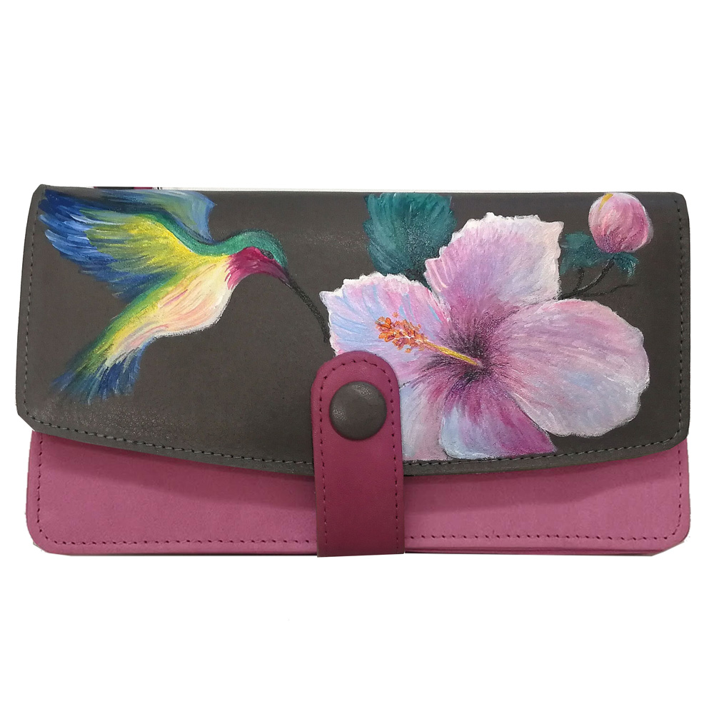 Hummingbird Handpainted Purse – Yelena Kosikh