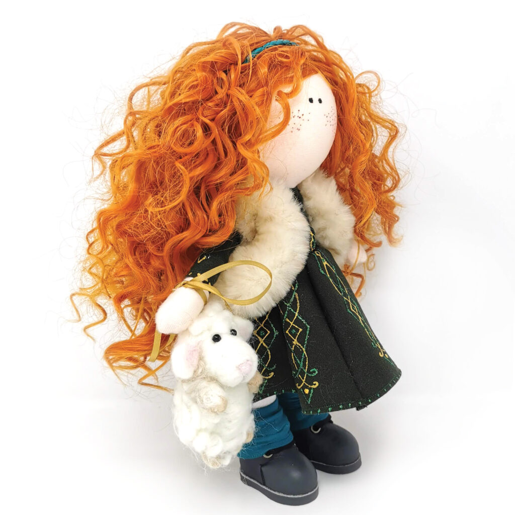 Roisin – Handmade Irish Doll with her Sheep – Yelena Kosikh